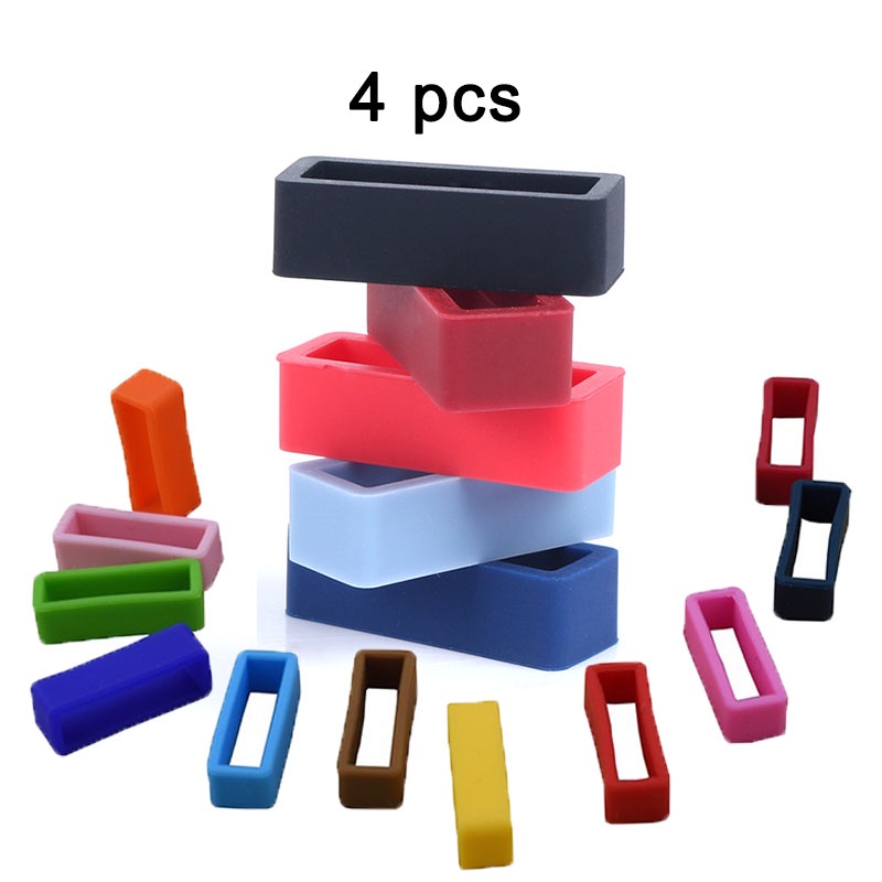 4 Pcs Watchband Loop Silicone Watch Strap Ring Colorful 16mm 18mm 20mm ...