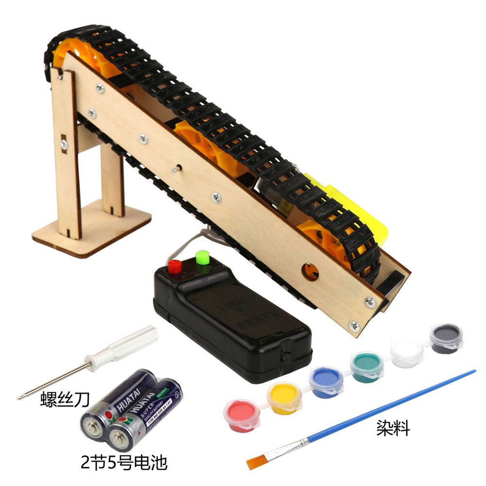 Homemade Conveyor Belt Hand Elevator Handmade DIY Mechanical Science ...