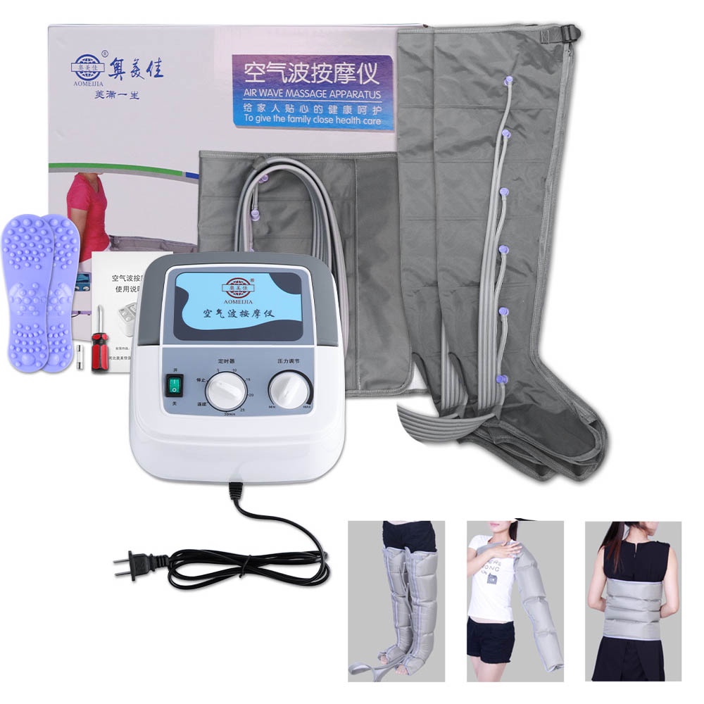 6 Cavity Electric Air Compression Leg Foot Massager Therapy Arm Waist 6176