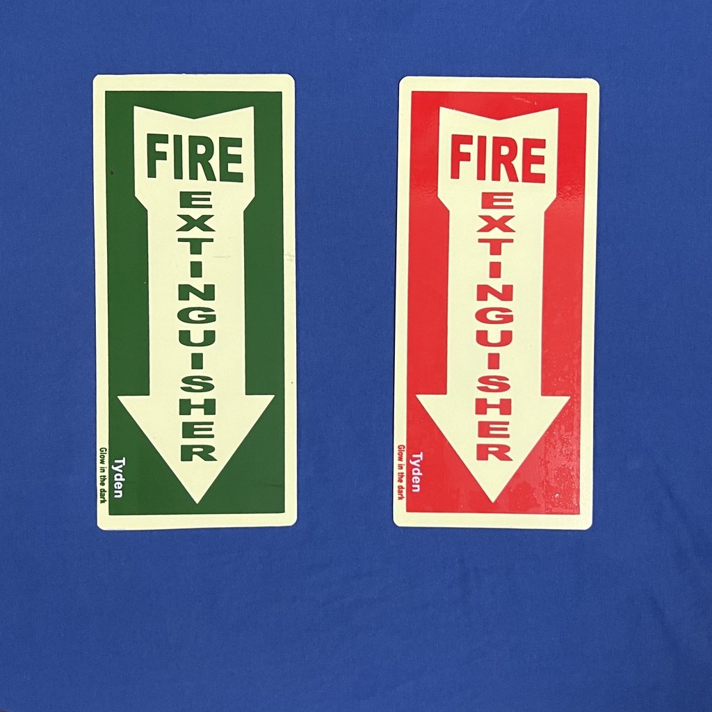DHigh Impact Plastic Glow in the Dark Fire Extinguisher Signage 4 x 9 ...