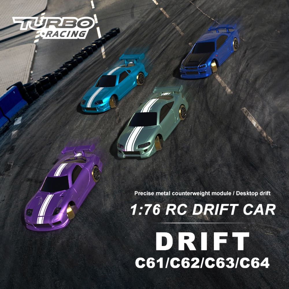 TURBO RACING C61 C62 C63 C64 C74 1/76 MINI RC Electric Remote Control ...