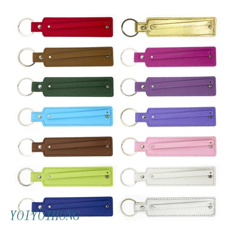 YOIOI Leather Keychain For 10mm 8mm Slide Charm Slide Letters Women Men ...
