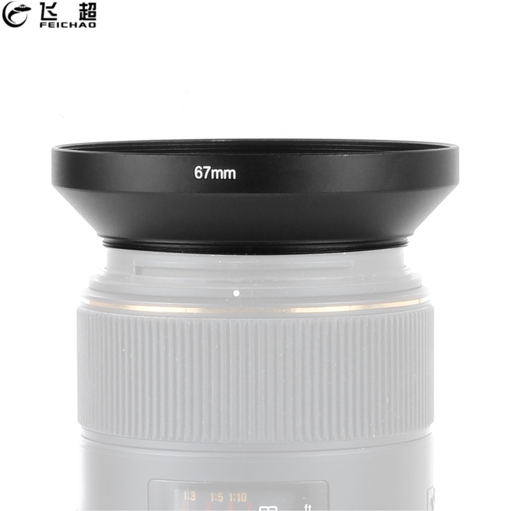 FEICHAO Metal Lens Hood Wide-Angle 49mm 52mm 55mm 58mm 62mm 67mm 72mm 77mm Screw-in Lens Cap ...