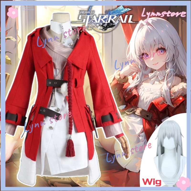 CLARA Cosplay HONKAI:STAR RAIL Cosplay Costumes Cute LOLI Red Dress Wig ...
