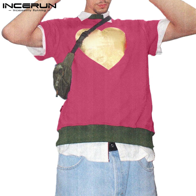 INCERUN Gold Love Casual Short Sleeve Top T-shirts | Shopee Philippines