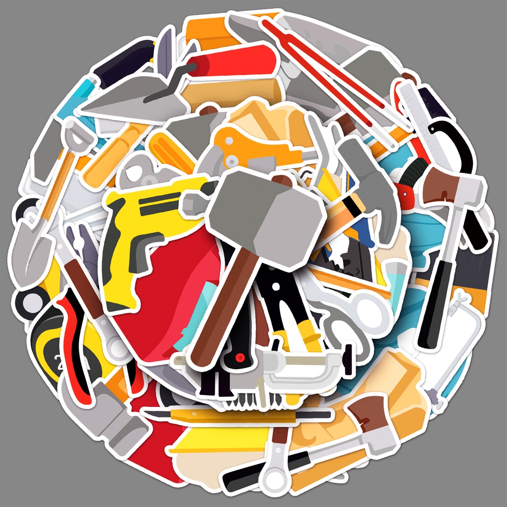 50pcs Tool Collection Stickers Water Bottles Laptop Phone Motorcycle ...