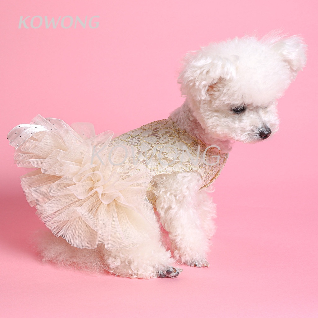 Wedding Dress for Dogs Gauze Skirt Cat Girl Costume Small Medium Dogs ...