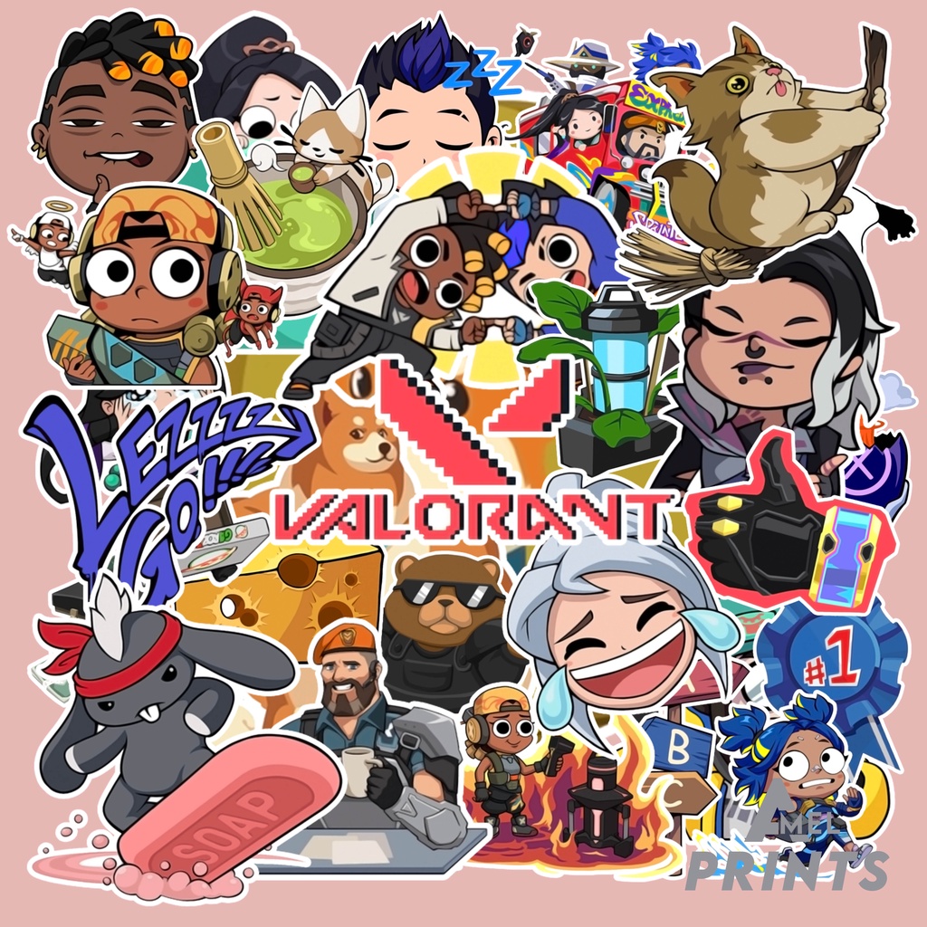 50 PCS Valorant Video Game Riot Game Version 2 Sticker Set - 3CM, 4.5CM ...