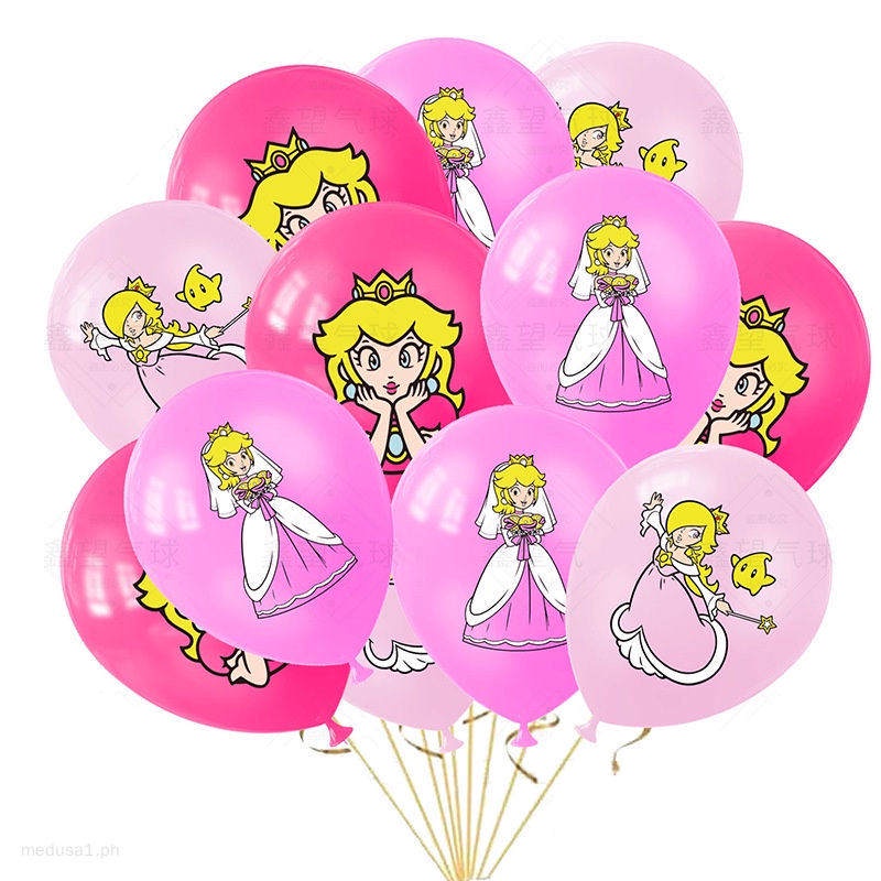 18PCS Princess Peach Latex Balloons 12 inches Super Mario Party ...