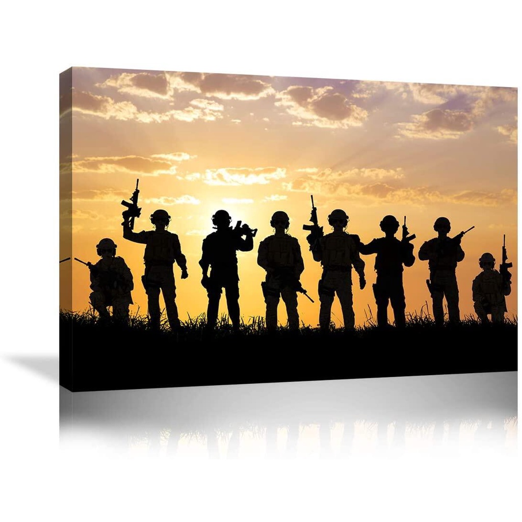1 Piece Military Wall Art American Soldiers Canvas Print Army Wall ...