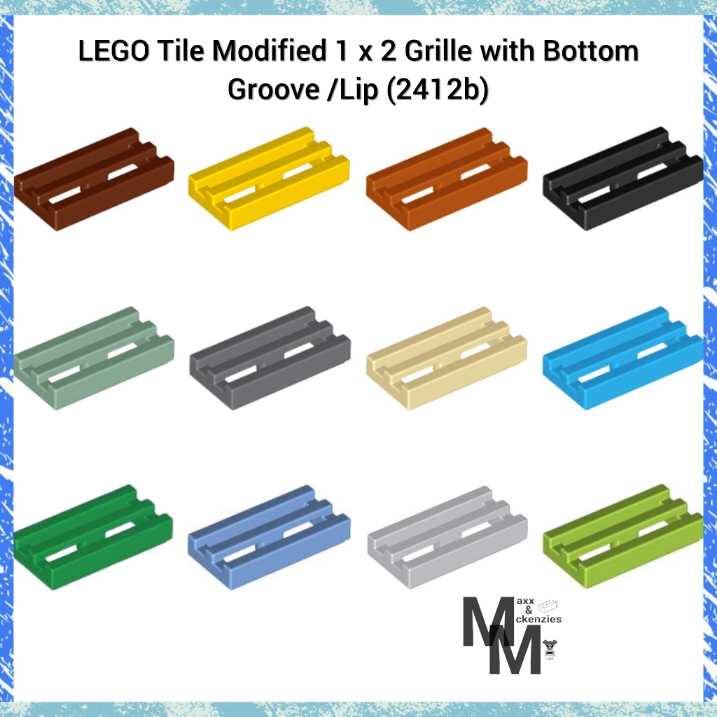 Tile, Modified 1x2 Grille with Bottom Groove / Lip (2412b) LEGO Parts ...