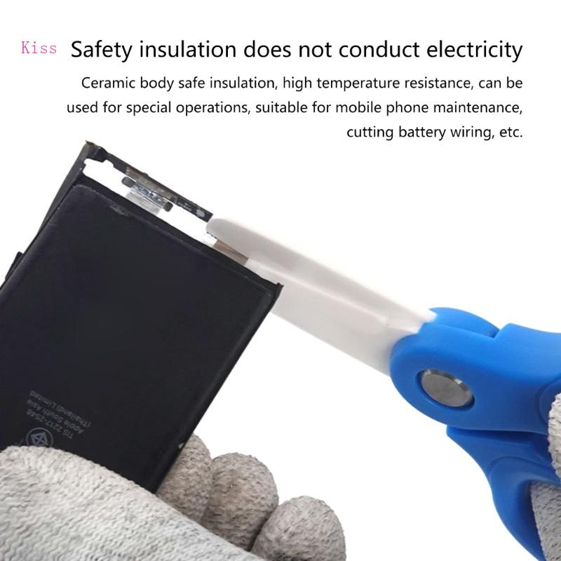 kiss Insulated Ceramic Scissors Wire Cutting Non-conductive Battery ...