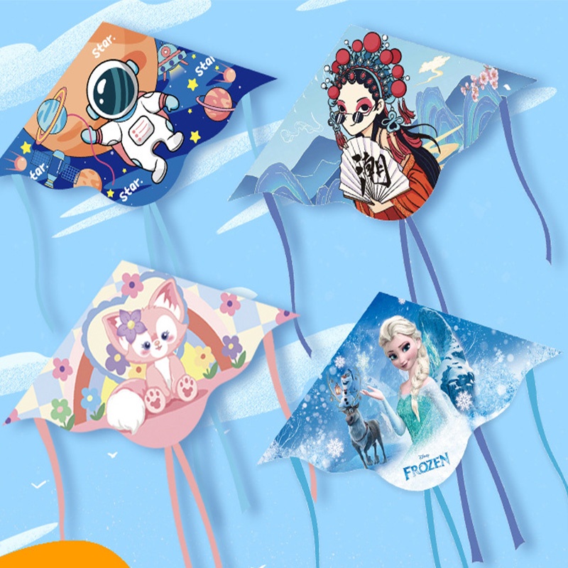 Long Tail Cartoon Kite Children With 100M Line Spider Frozen Kites ...