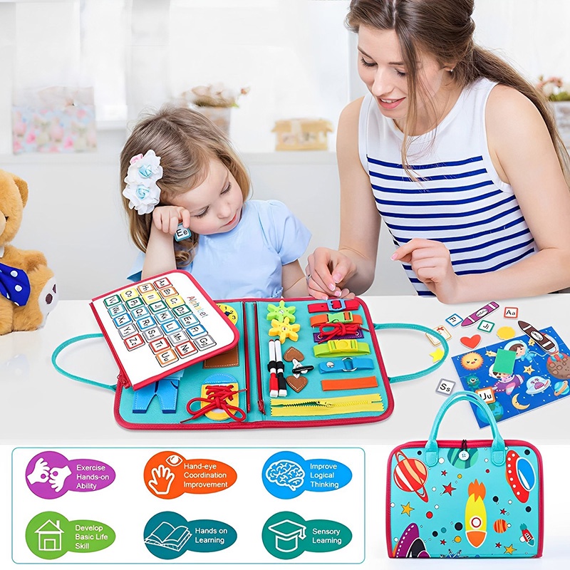 Felt Learning Board Puzzle and Early Education Toys Children Busy Board ...