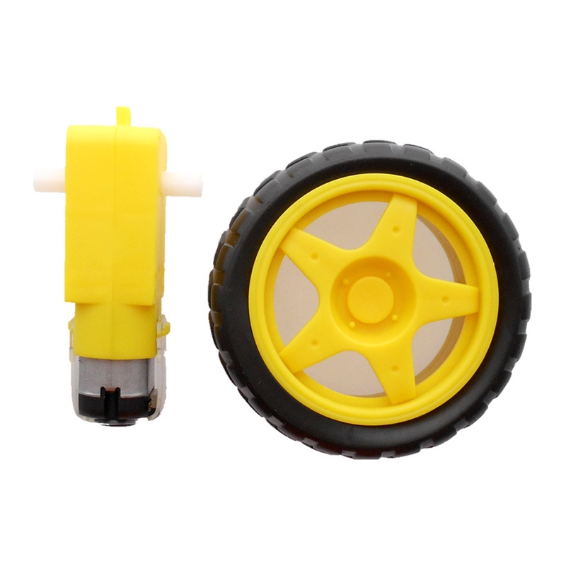 Robot Tire + DC Gear Motor for Smart Car Chassis Set Wheel Motor DC 3V ...
