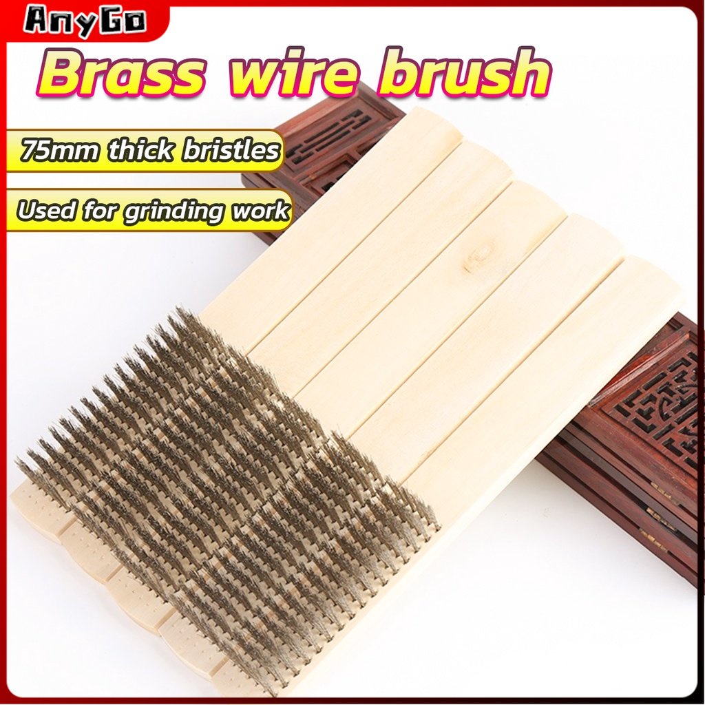 Wire Brushes Copper Plated Steel Brushes with Wood Handle 16 x 6 Lines ...