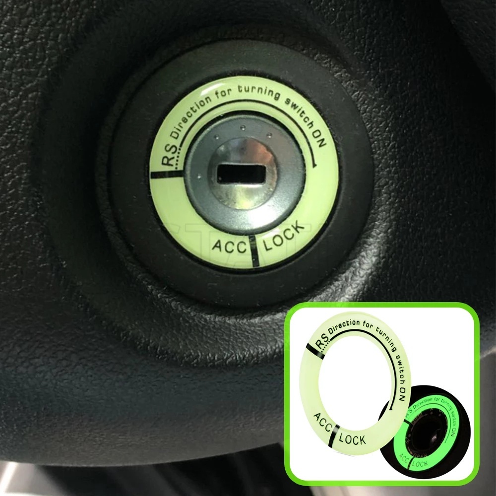 Car Ignition Switch Luminous Sticker Rings Key Ring Surrounding Light ...