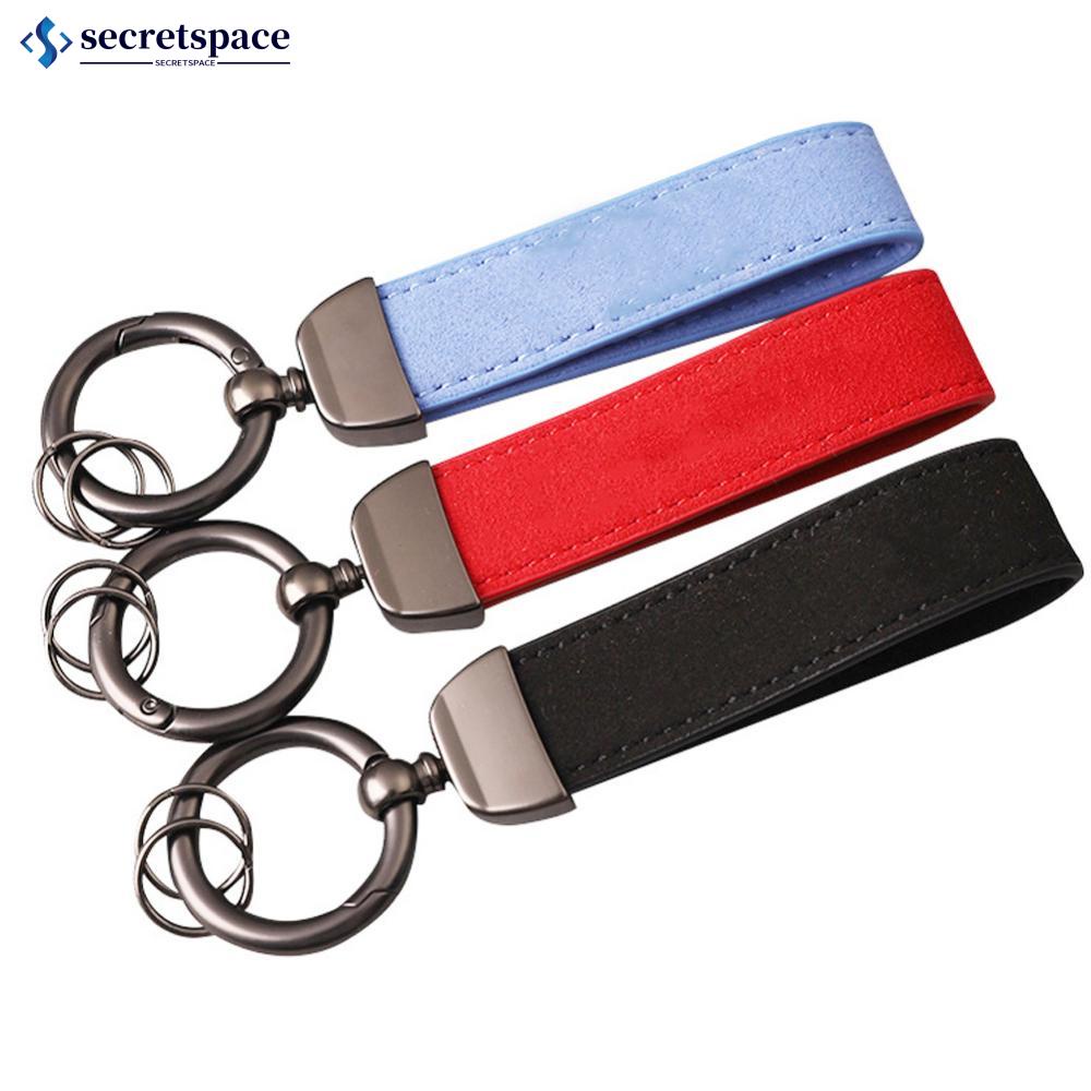 SECRETSPACE Metal Car Suede Leather Keychain Key Chain Ring Accessories ...