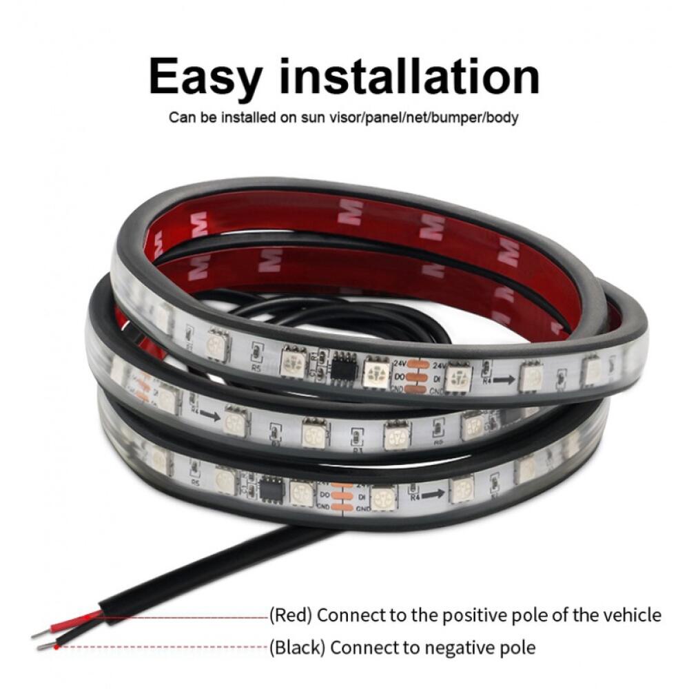 12v 24V LED Truck Light Strips Ambient Light DRL Brake Warning Driving ...
