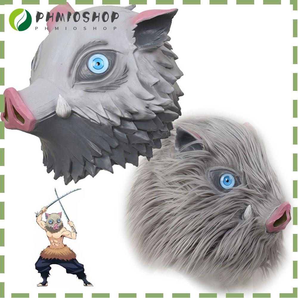 MIOSHOP Hashibira Demon Slayer Headwear Prop Accessories Inosuke Helmet ...
