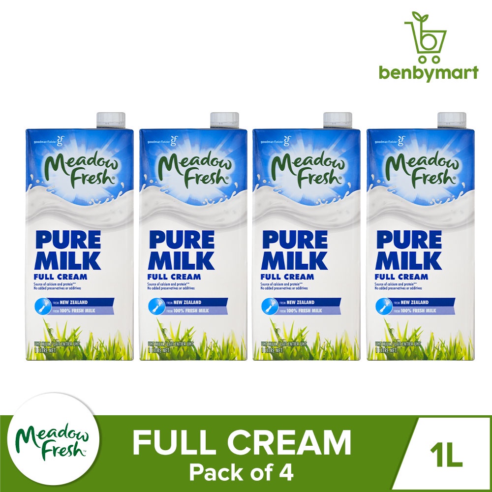 Meadow Fresh Full Cream Pure Milk 1L - (4-Pack) | Shopee Philippines