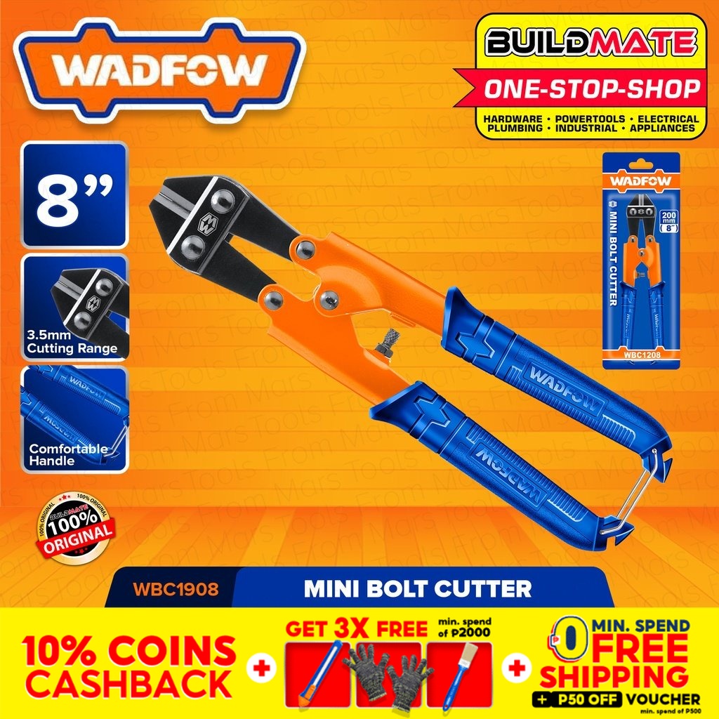 BUILDMATE Wadfow Mini Bolt Cutter 8" Inch Bolt Cable Chain Cutter Link ...