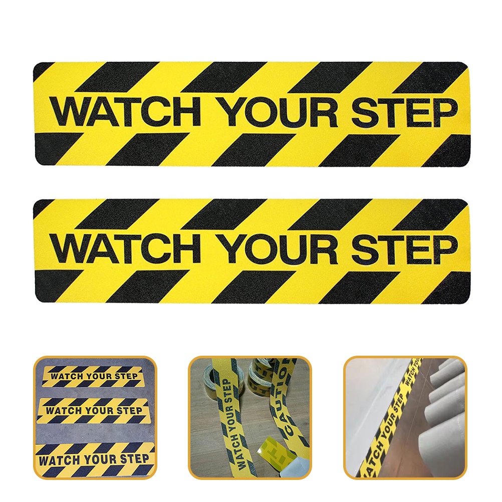 2 Pcs Stairs Anti- Tape Insulation Wet Floor Warning Sticker Hazard ...