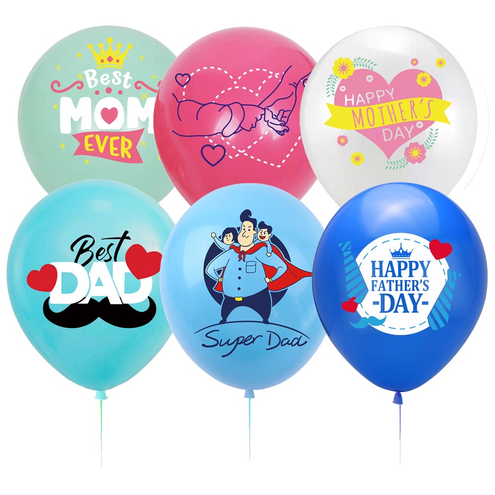15pcs Happy Father Mother's Day Latex Balloons Best Mom Dad Birthday ...