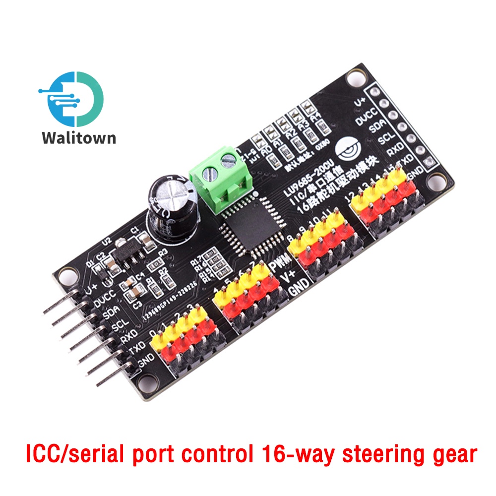 LU9685 16 Channel PWM Servo Driver Board IIC Interface LU9685 Module Controller for Ar-duino ...