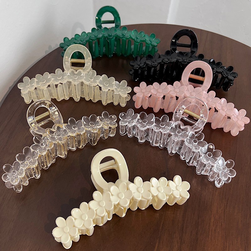 Korean Flower Large Hair Clamp Women's High Grade Hair Clip Headwear ...