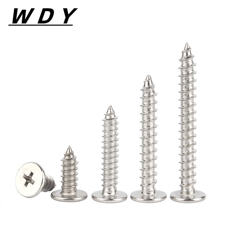 304 Stainless Steel Flat Head Self-Tapping Screws CA Ultra-Thin Head Phillips Countersunk Head ...