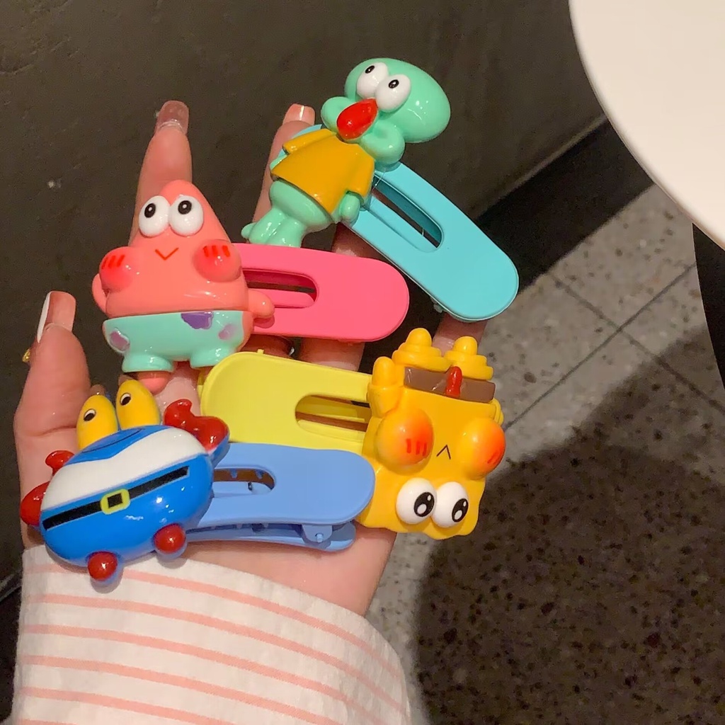 Large Size 2023 Cute SpongeBob SquarePants Pie Star Hair Clip Sweet ...