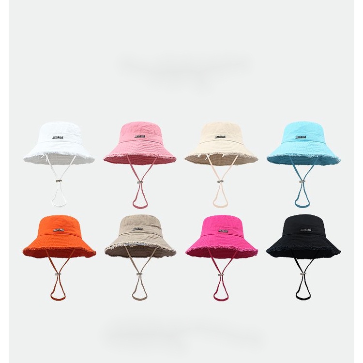 JACQUEMUS Summer Bucket Hat Frayed Sling Female Sun | Shopee Philippines