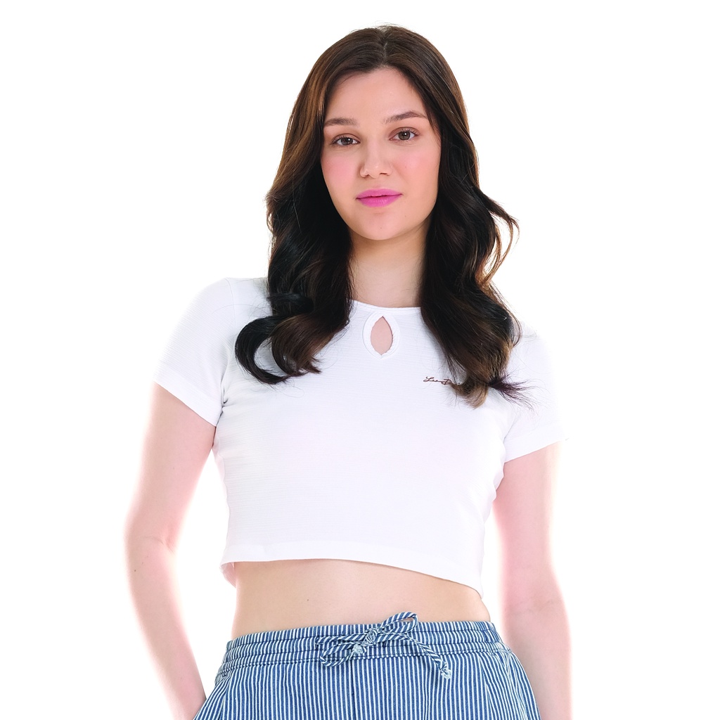Lee Modified Cropped Top for Women in White | Shopee Philippines