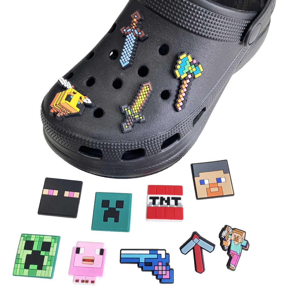 Cartoon Minecraft Toy Croc Jibbits Minecraft Game Jibits Charm Sword ...