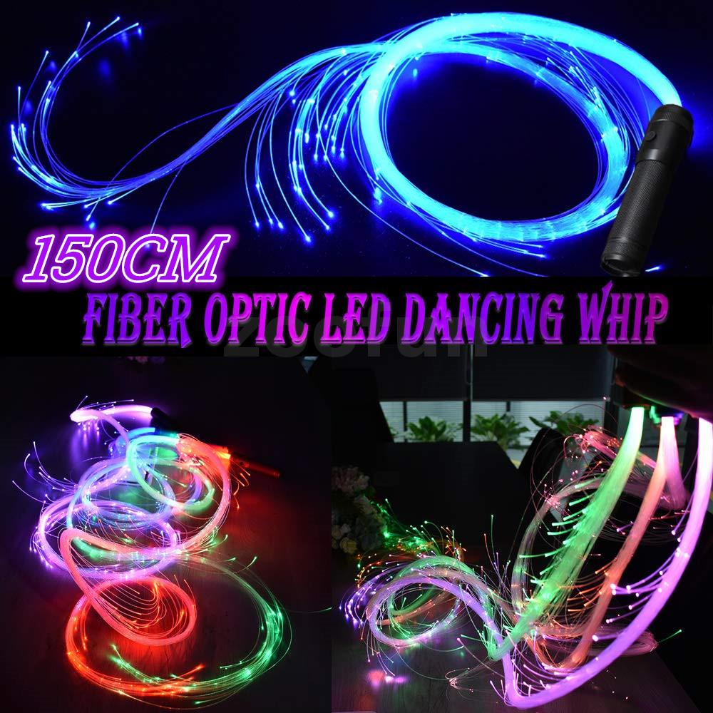 Zoofun LED Fiber Optic Whip Strip Light 360° RGB Multi-Mode Flashlight ...