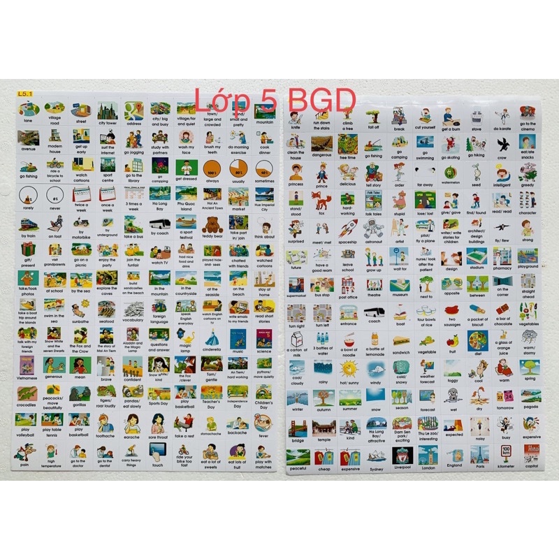 English vocabulary stickers for grade 5 BGD all year | Shopee Philippines