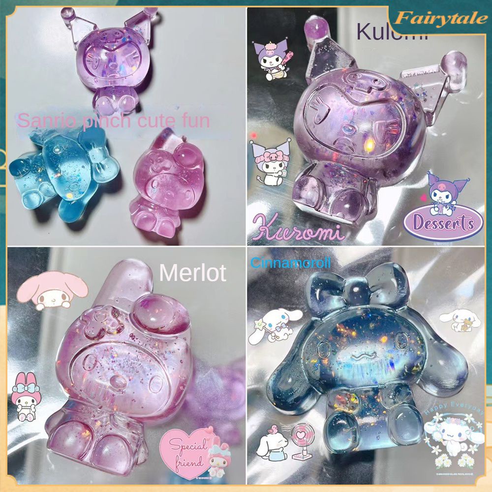 Sanrio Pinch Jelly Wax Decompress Grasp Doll Kawaii Kuromi My Melody ...