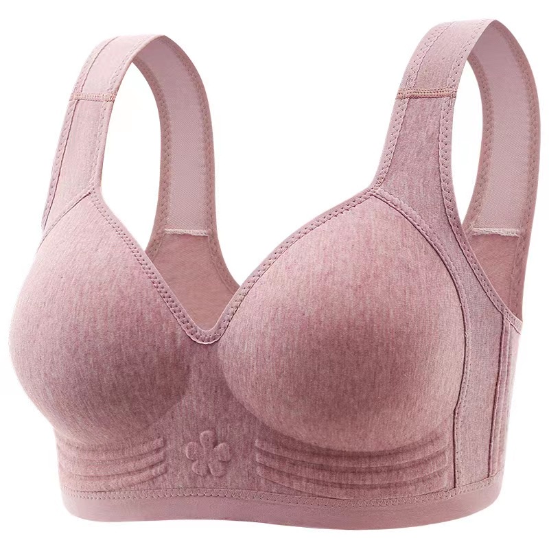 Plus Size Bra Size 44-50 Cup B C Full Cotton Wireless Bras No Wire No ...