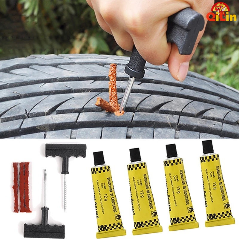Car Tire Repair Tool Set with Glue Rubber Stripes Tools for Motorcycle ...