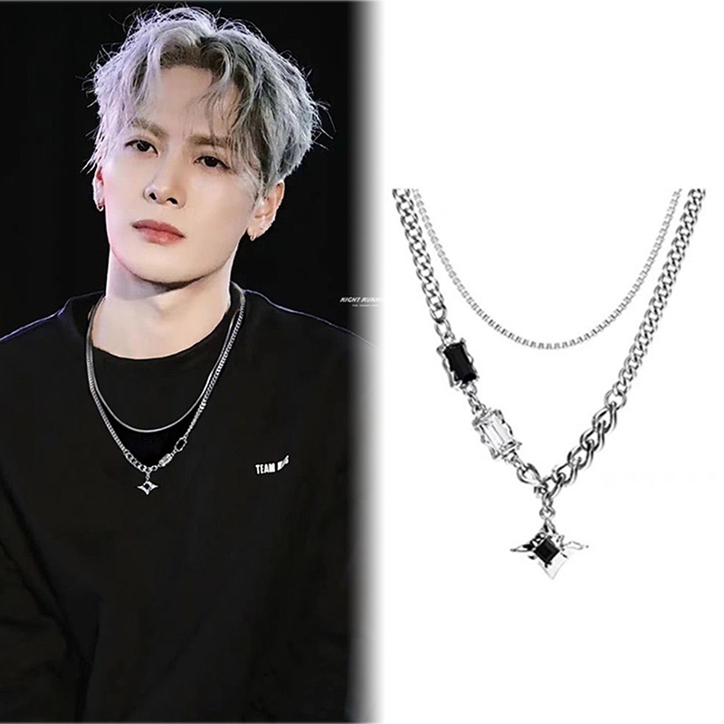 Jackson Wang Necklace Star Butterfly Cross Rapper Hip Hop Necklaces Man ...