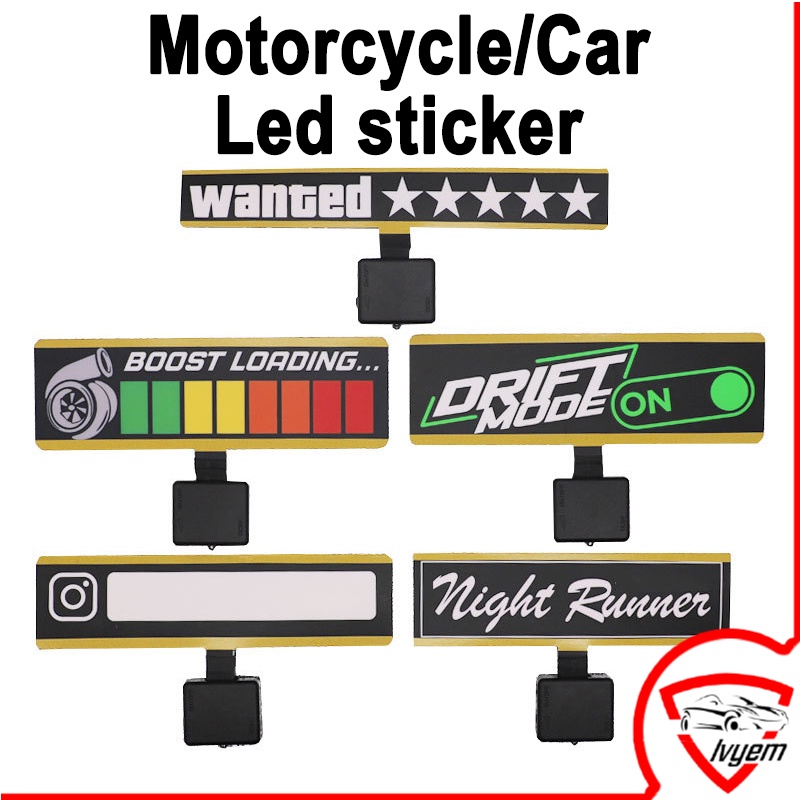 Motorcycle/Car LED Sticker Auto/Moto Decoration Emblems LED Light ...