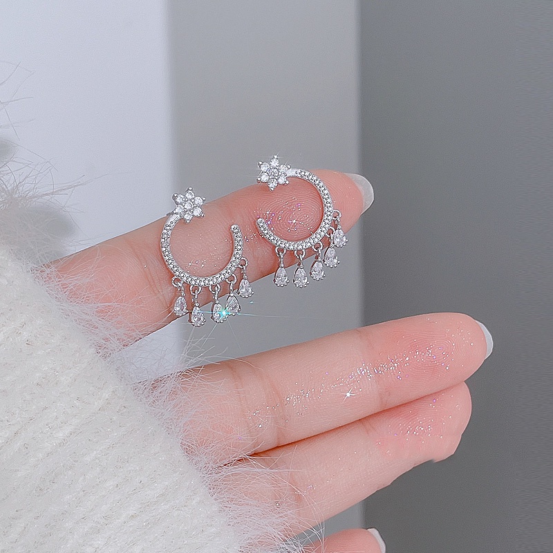 Japanese Korean Simple Rhinestone Bow Love Geometric Sweet Cute ...