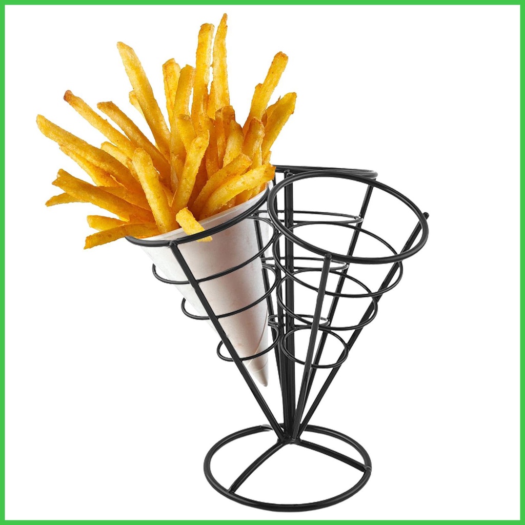 French Fries Stand Conical Basket Made with Iron and Non-stick Paint ...