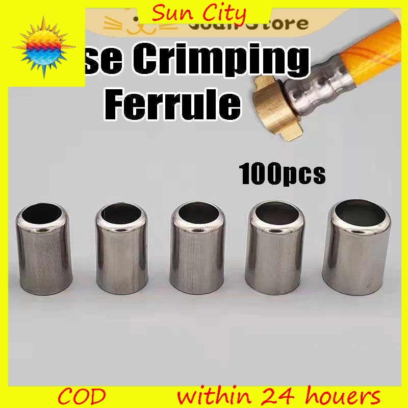 50Pcs/set Stainless Steel Hose Crimping Ferrule 14.5mm Hose Buckle For ...
