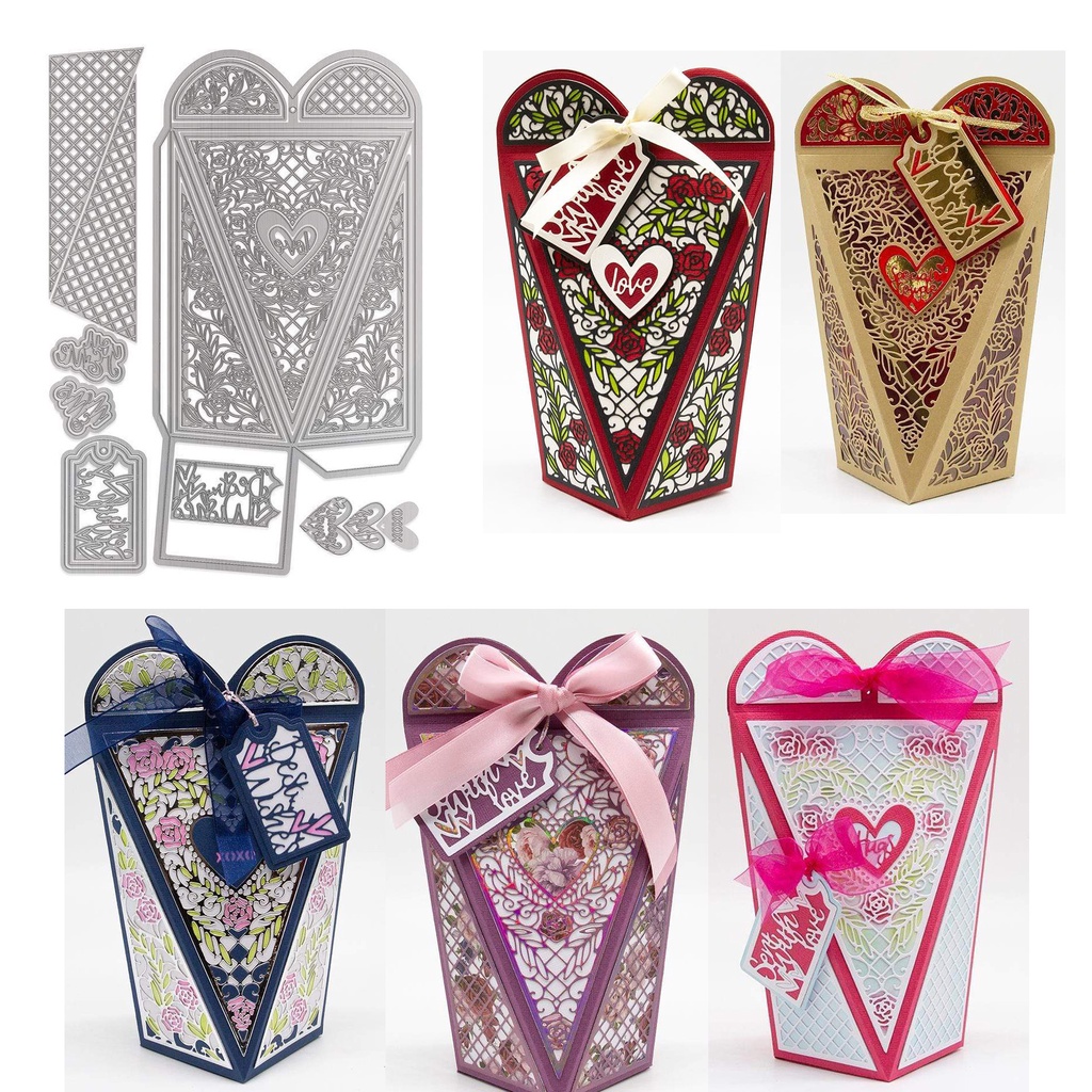 Wedding Festival Gifts Candy Box Cutting Dies Carbon Steel Stencil for ...