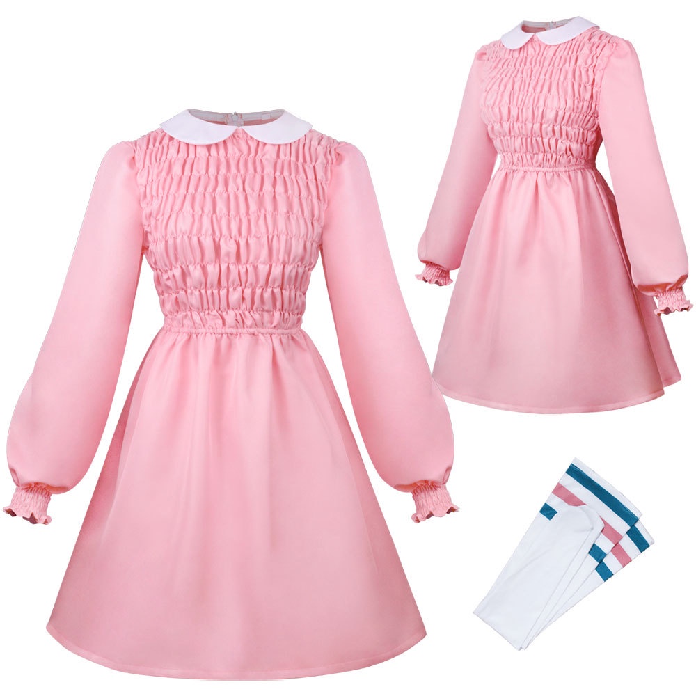 Stranger Things cos costume Ability Girl Eleven Skirt Dress cosplay ...
