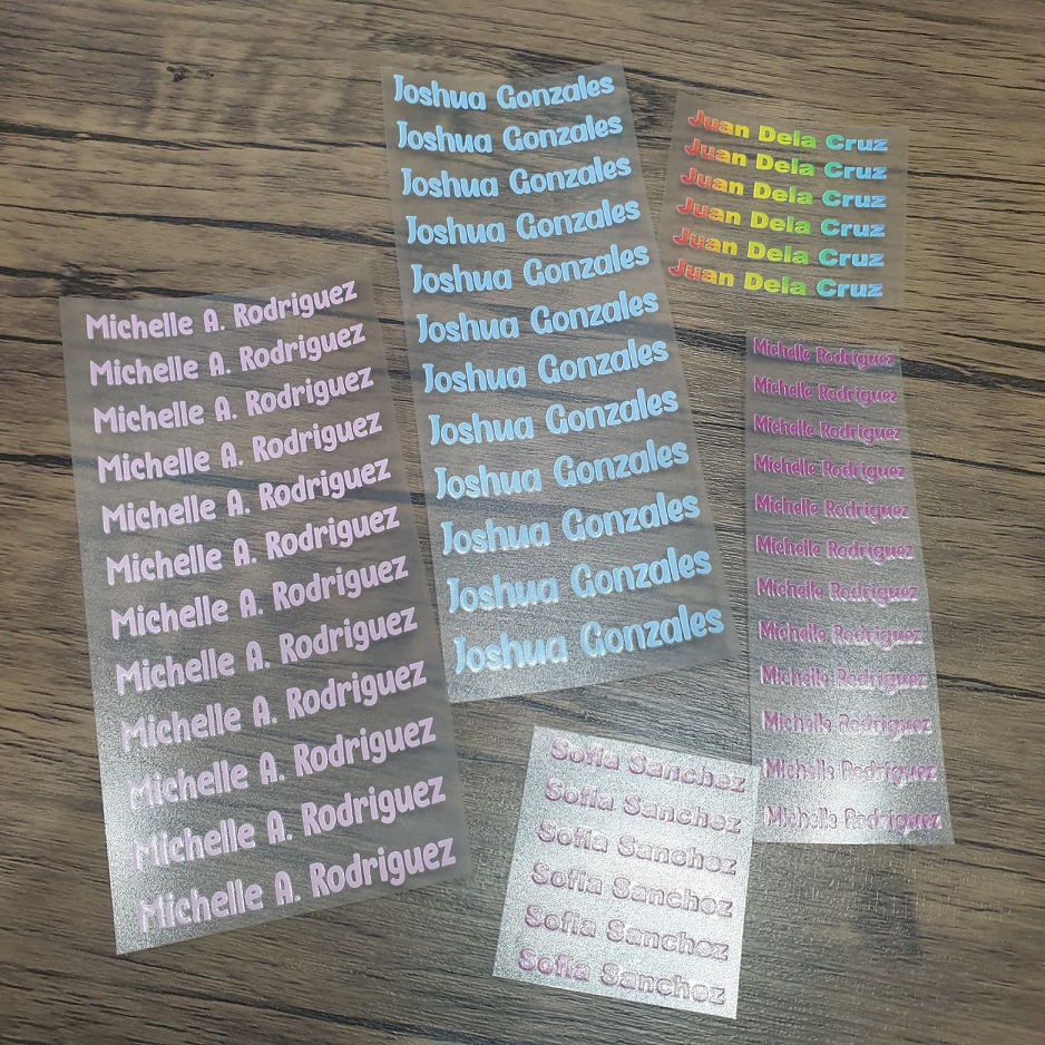 Full Name UV Permasticker Embossed DTF for School Supplies, Giveaways ...