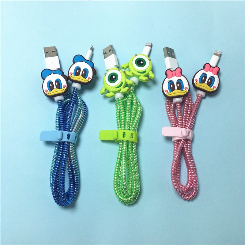 Disney Cartoon 1.4m Cable Wrapper Set, USB Charger, Apple Cable ...