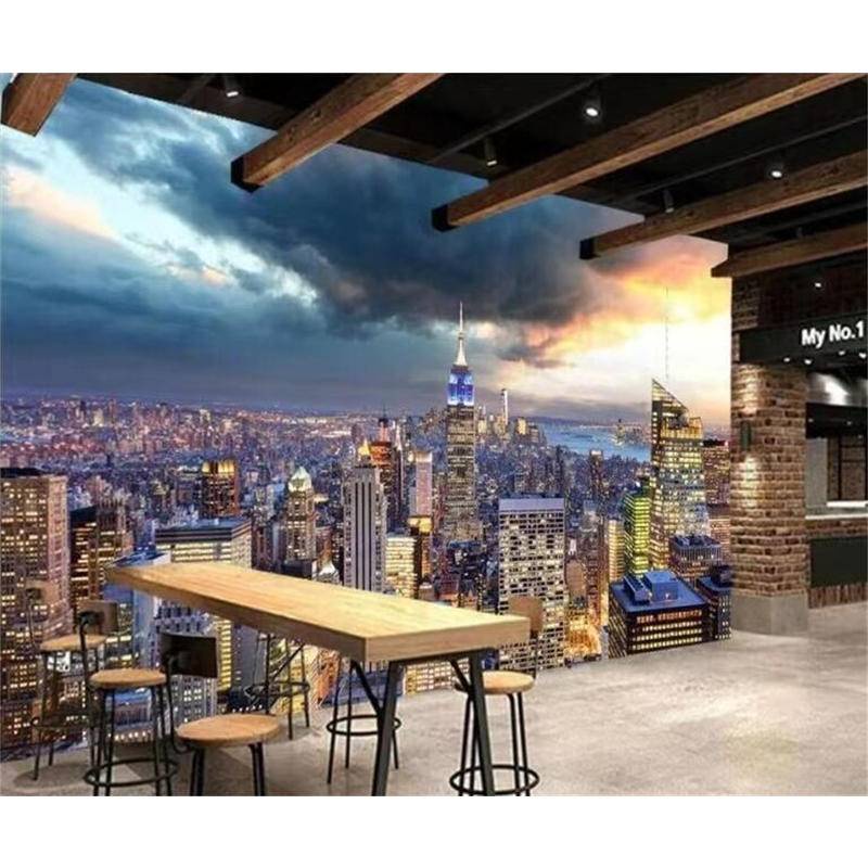 Custom wallpaper Nightscape Urban architectural murals European style ...